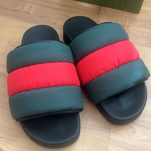 Gucci | Shoes | Gucci Nylon Puffer Sideline Slide Sandals Size 37 New ...